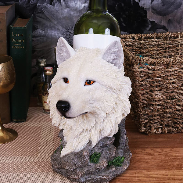 Fehér Farkas Bortartó - Ajándék Ötletek – Crazyshop ajándék webáruház